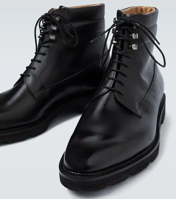 John Lobb Alder Leather Lace-up Boots - Black