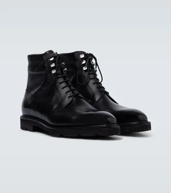 John Lobb Alder Leather Lace-up Boots - Black