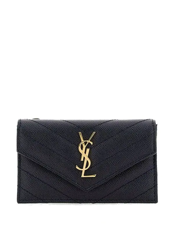 Saint Laurent Cassandre Compact Wallet - Black