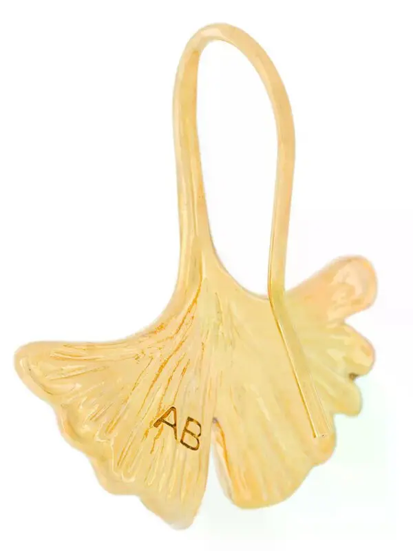 AURÉLIE BIDERMANN Ginkgo Leaf Drop Earrings - Gold
