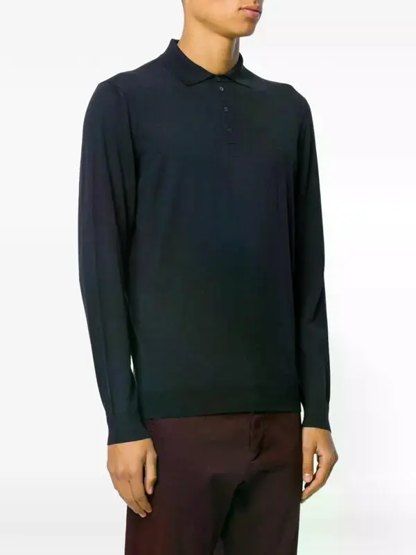 DRUMOHR Long-sleeve Polo Shirt - Blue