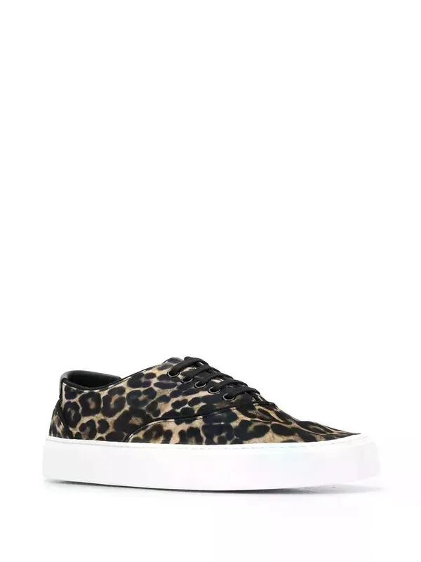 Saint Laurent Venice Leopard-print Sneakers - Black