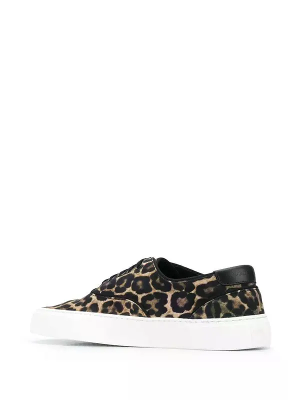 Saint Laurent Venice Leopard-print Sneakers - Black