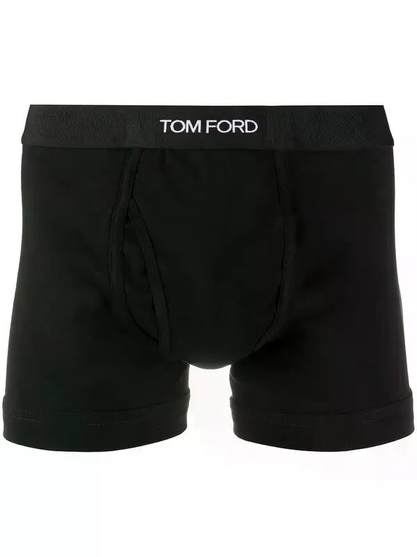 TOM FORD Logo Waistband Boxer Briefs - Black
