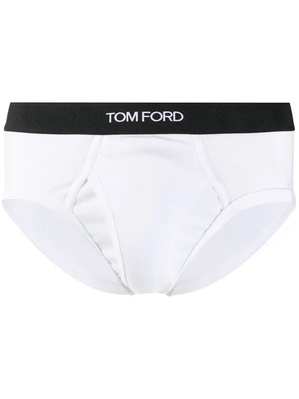 TOM FORD Logo Waistband Briefs - White