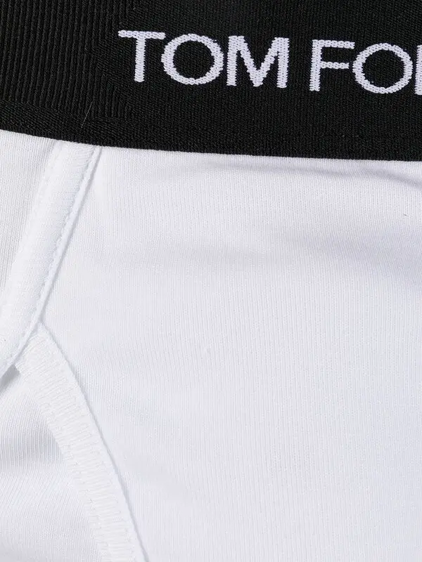 TOM FORD Logo Waistband Briefs - White