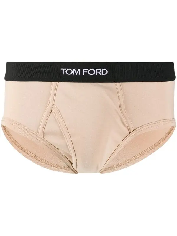 TOM FORD Classic Logo Waistband Briefs - Neutrals