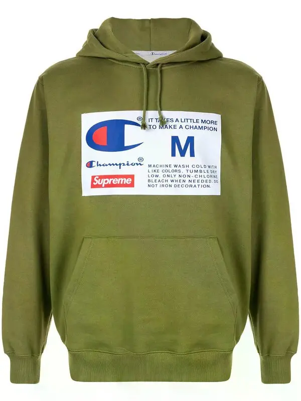 Supreme X Champion Label Hoodie - Green