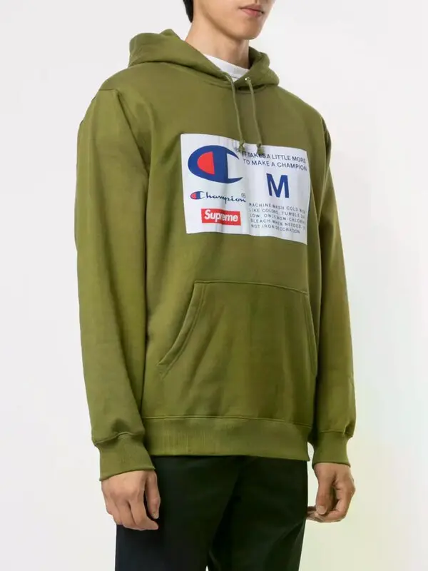 Supreme X Champion Label Hoodie - Green