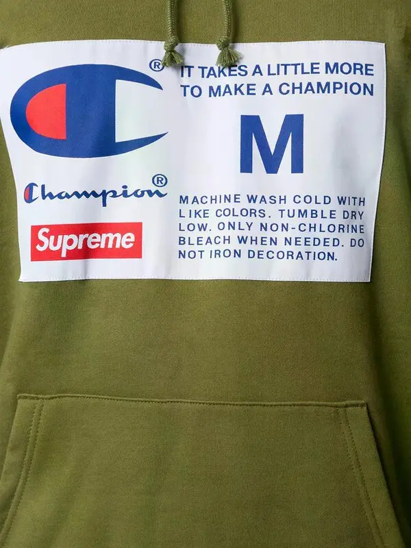 Supreme X Champion Label Hoodie - Green