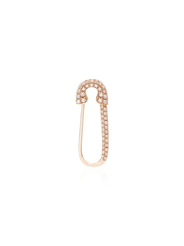 ANITA KO 18kt Safety Pin Diamond Stud Earring - Pink