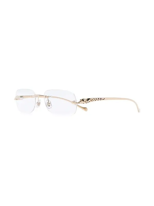 Cartier Panthère Rectangular Frame Glasses - Gold