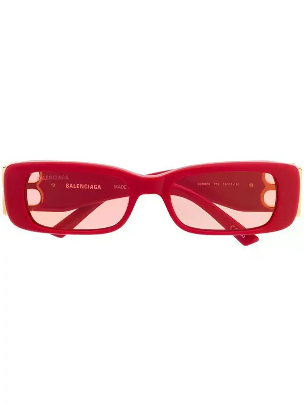 Balenciaga Dynasty Rectangular Sunglasses - Red