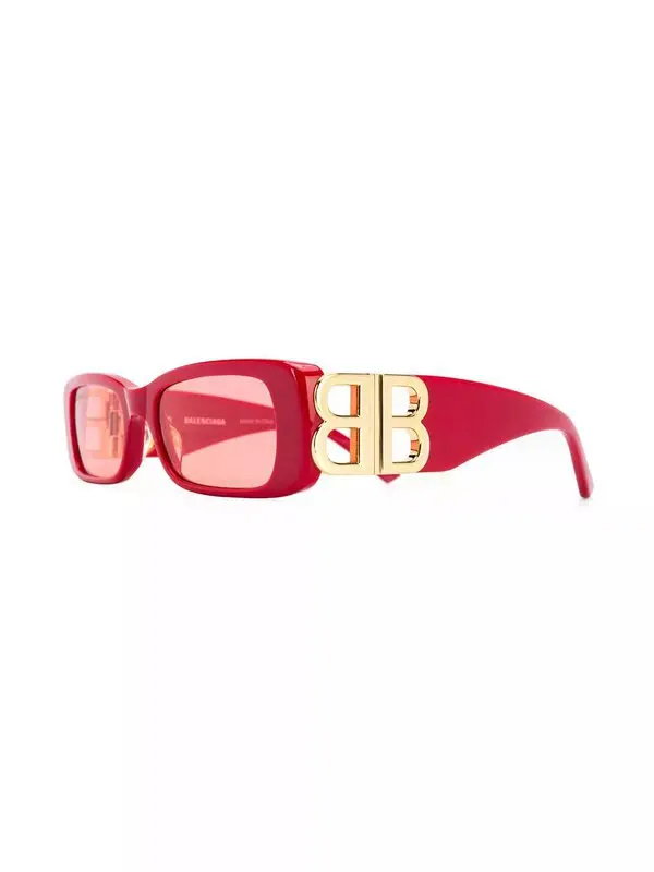Balenciaga Dynasty Rectangular Sunglasses - Red