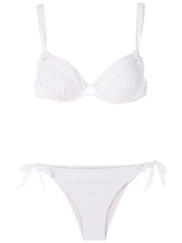 AMIR SLAMA Ruched Bikini Set - White