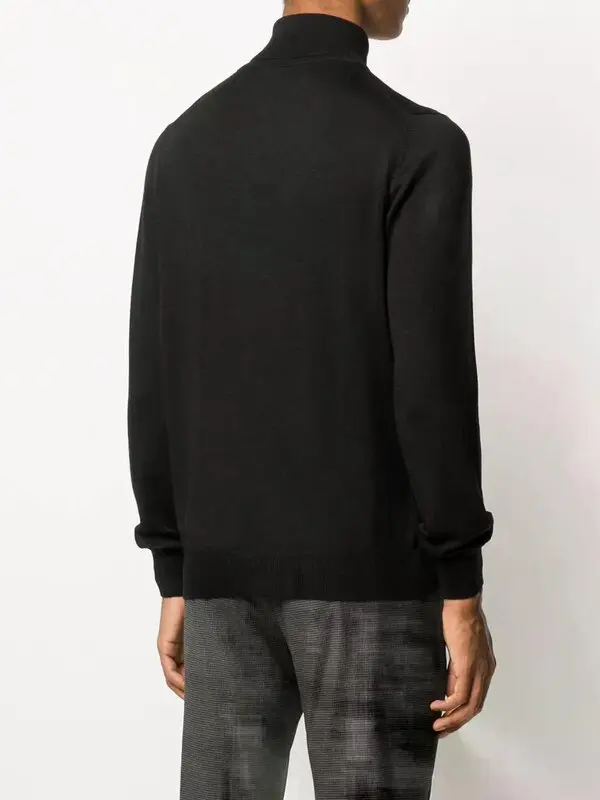 FILERIA Ribbed Roll-neck Jumper - Black