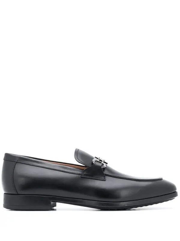 FERRAGAMO Ree Leather Loafers - Black