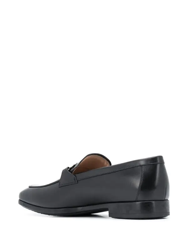 FERRAGAMO Ree Leather Loafers - Black
