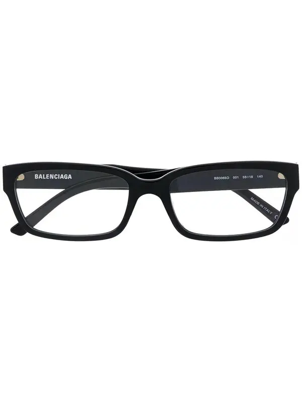 Balenciaga Rectangular Frame Glasses - Black