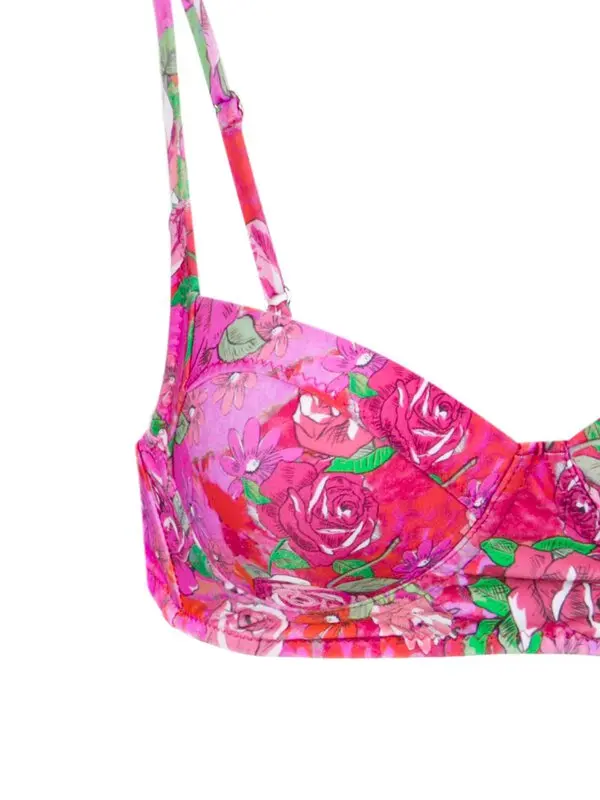 AMIR SLAMA Rose Print Bikini Set
