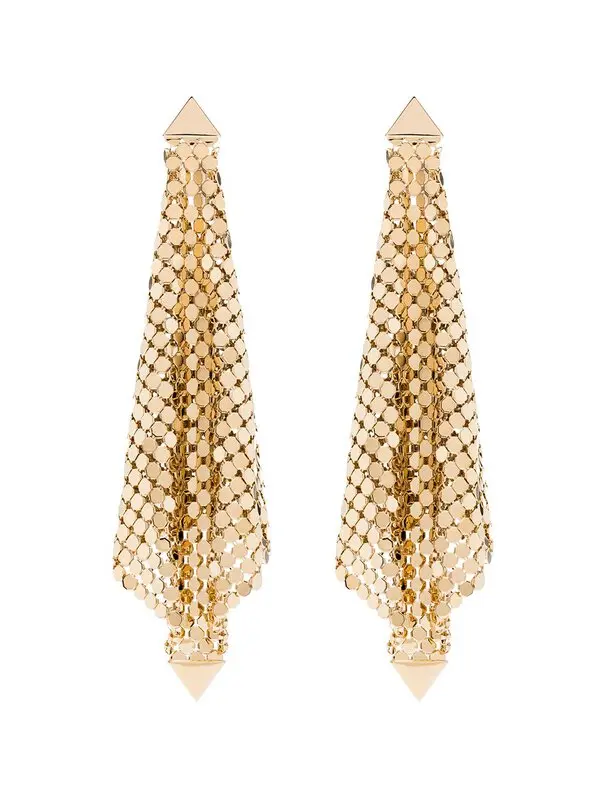 Rabanne Tone Chain Mesh Earrings - Gold
