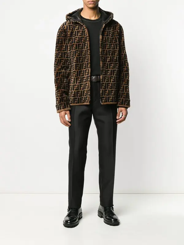 Fendi Ff Reversible Hooded Leather Jacket - Brown | Editorialist