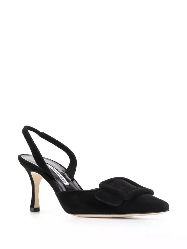 Manolo Blahnik Maysli Buckle Front Pumps - Black