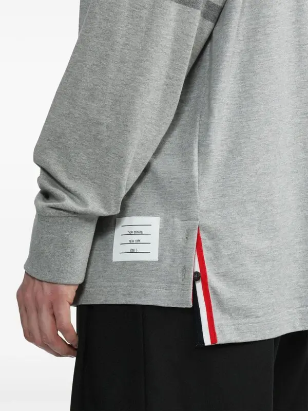 Thom Browne 4-bar Stripe Cotton T-shirt - Grey