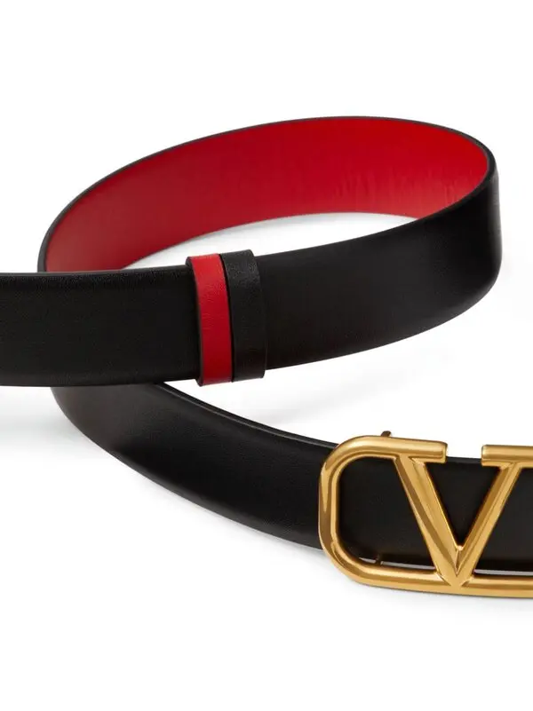 Valentino Garavani 30mm Vlogo Signature Reversible Belt - Black