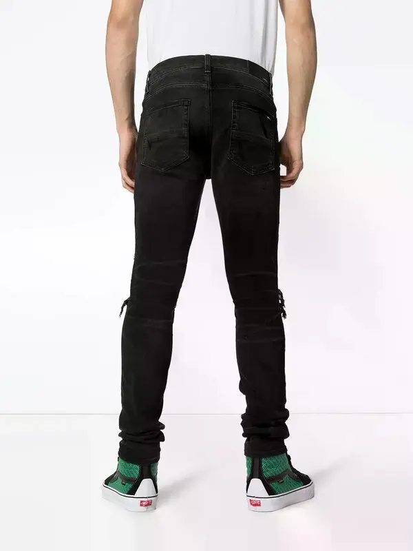 Amiri Mx1 Patch Distressed Slim-leg Jeans