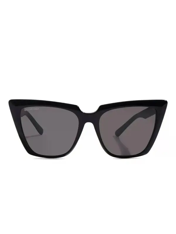 Balenciaga Logo-engraved Cat-eye Sunglasses - Black