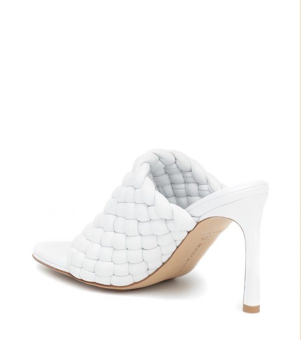 Bottega Veneta Bv Curve Leather Sandals - White | Editorialist