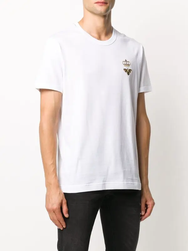 Dolce & Gabbana Embroidered Cotton T-shirt - White