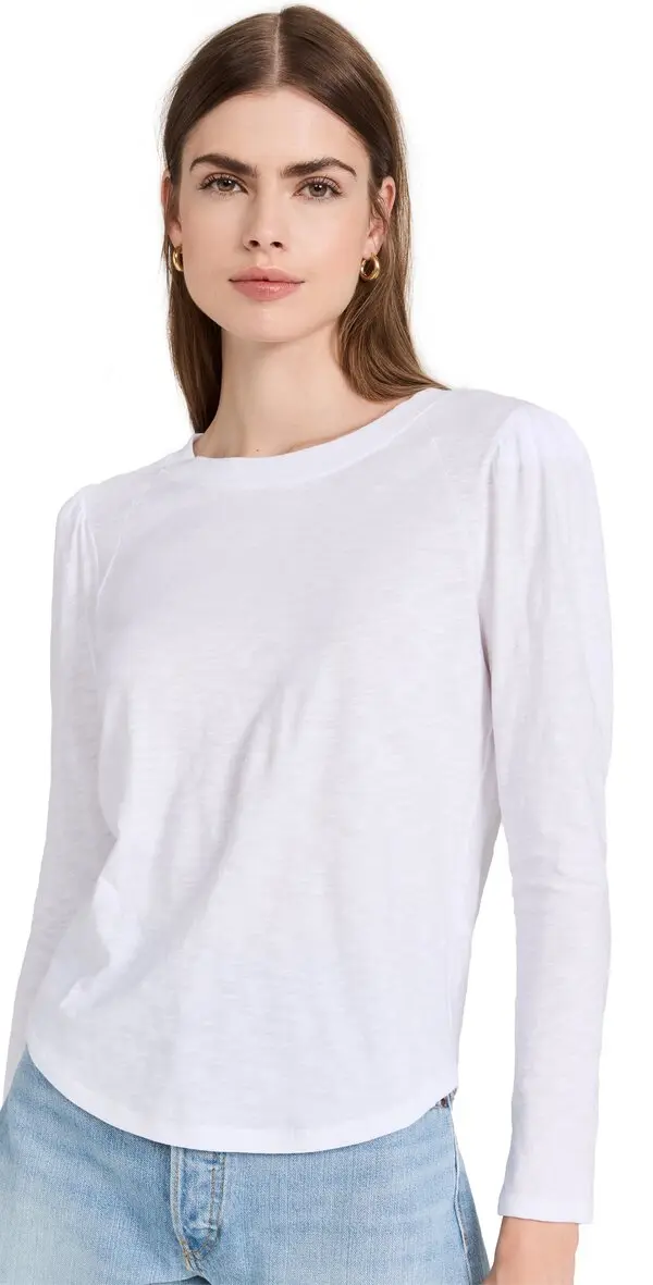 Veronica Beard Mason Baseball Tee - White