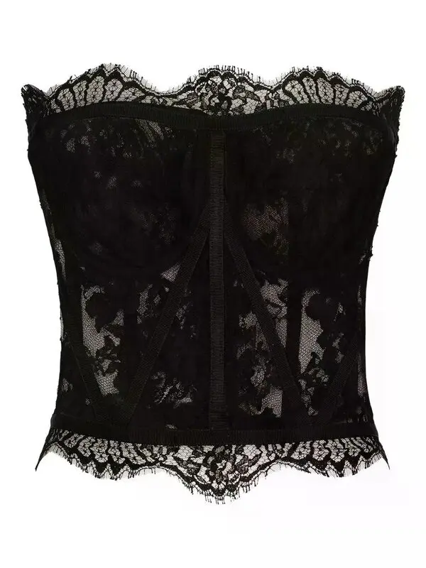 Dolce & Gabbana Chantilly Lace Bustier - Black