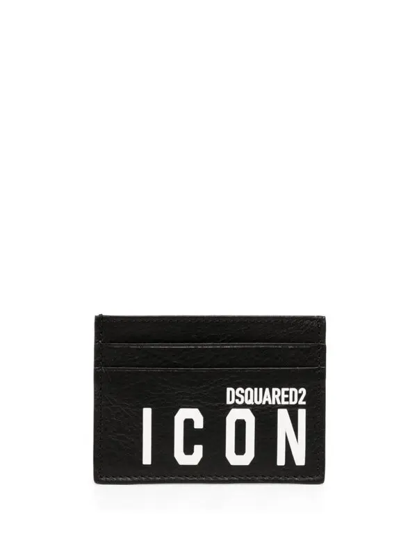 Dsquared2 Icon Logo-print Leather Card Holder - Black