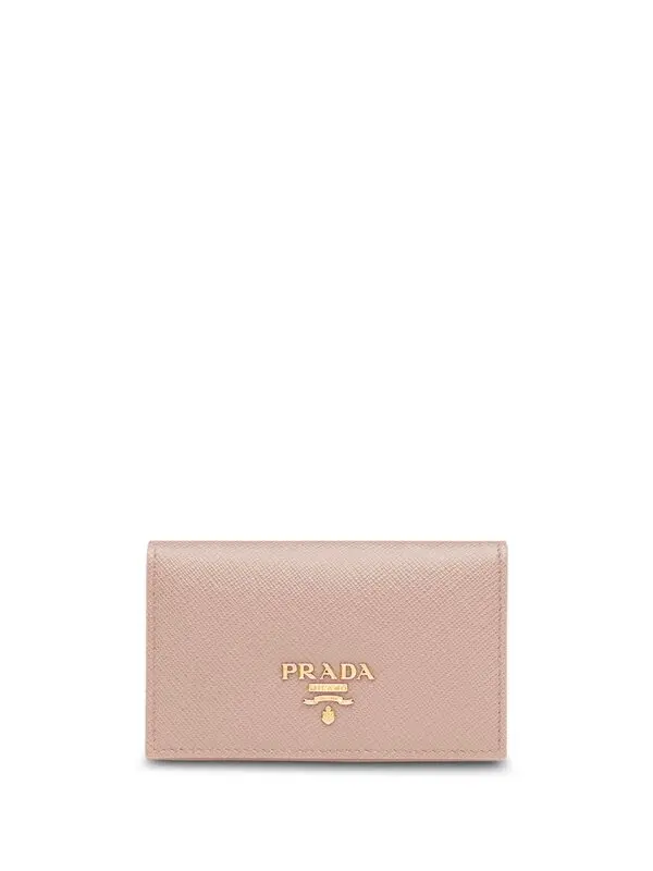 Prada Logo-plaque Foldover Cardholder - Pink