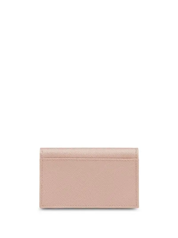 Prada Logo-plaque Foldover Cardholder - Pink