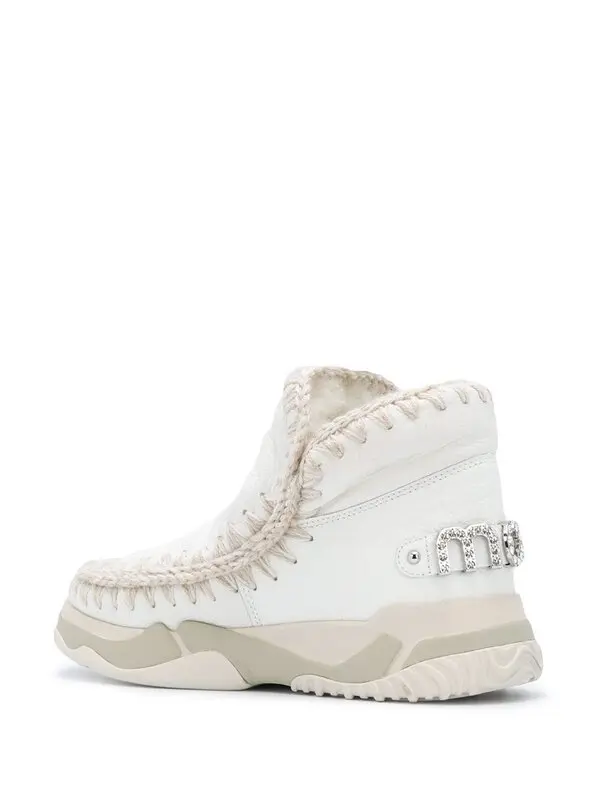 Mou Eskimo Whipstitch High-top Sneakers - White