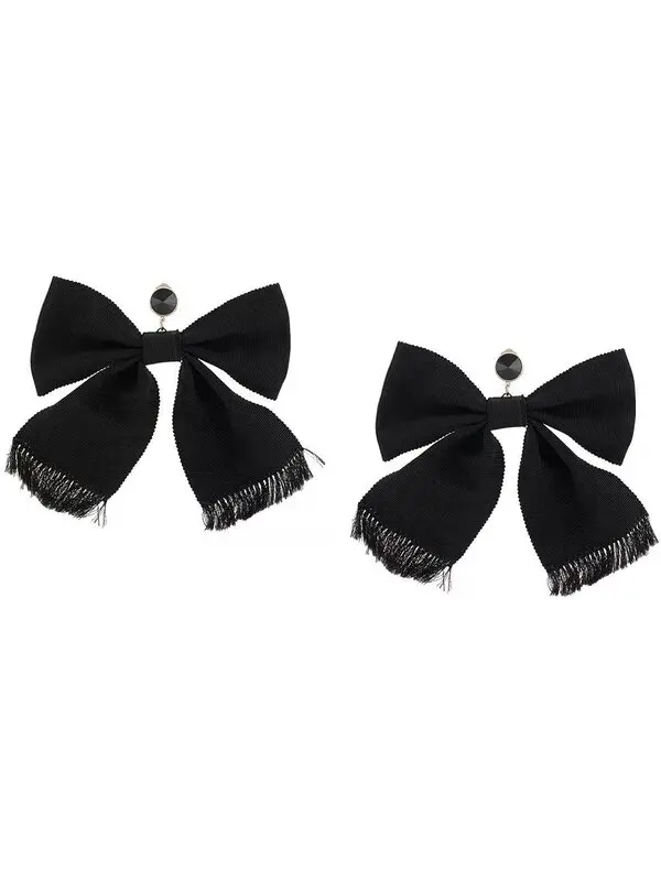 Red Valentino Oversized Bow Earrings - Black
