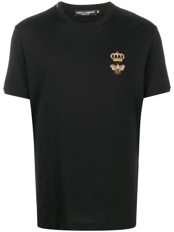 Dolce & Gabbana Embroidered Cotton T-shirt - Black