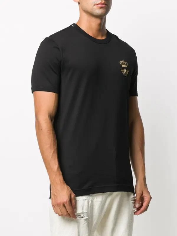 Dolce & Gabbana Embroidered Cotton T-shirt - Black