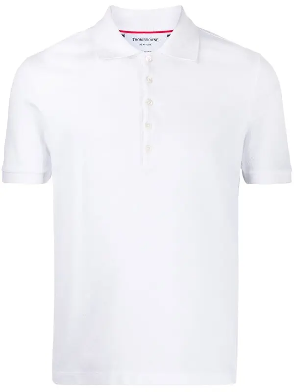 Thom Browne 4-bar Piqué Polo Shirt - White