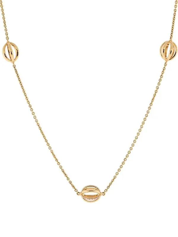 KATHERINE JETTER 18kt Rose Gold Diamond Cage Necklace - Pink