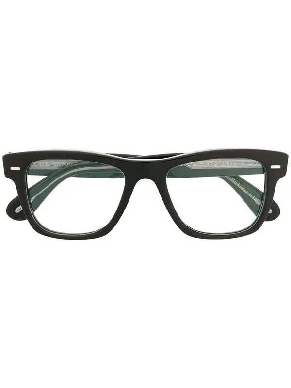 Oliver Spencer Square Frame Eyeglasses - Black