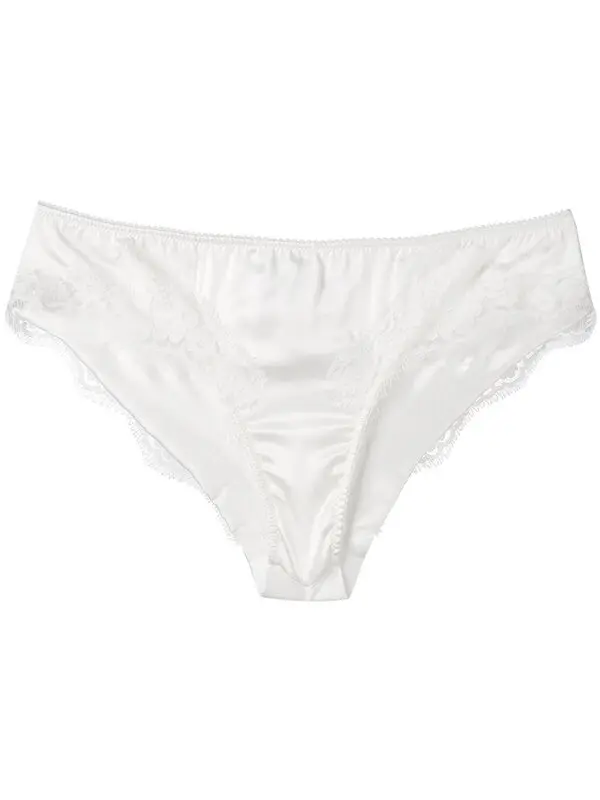 Dolce & Gabbana Lace Trim Briefs - White