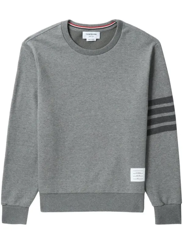 Thom Browne 4-bar Stripe Cotton Sweatshirt - Grey