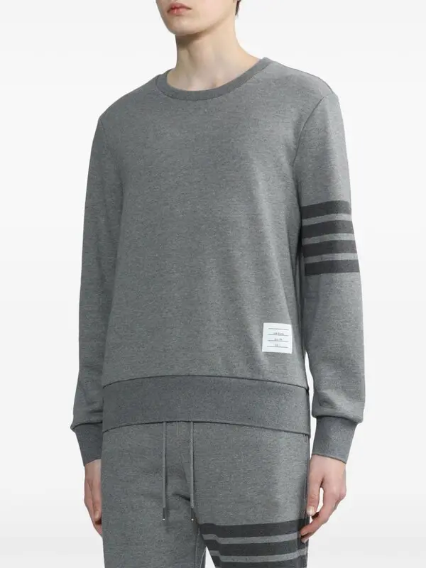 Thom Browne 4-bar Stripe Cotton Sweatshirt - Grey
