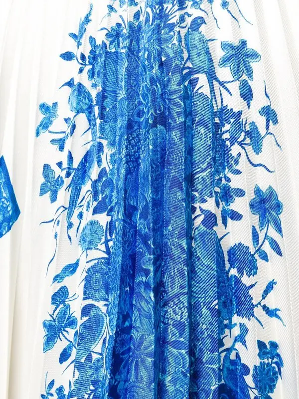 Valentino Garavani Ceramic Print Pleated Midi Skirt