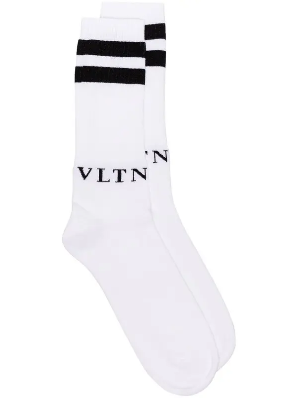 Valentino Garavani Vltn Knitted Ankle Socks - White